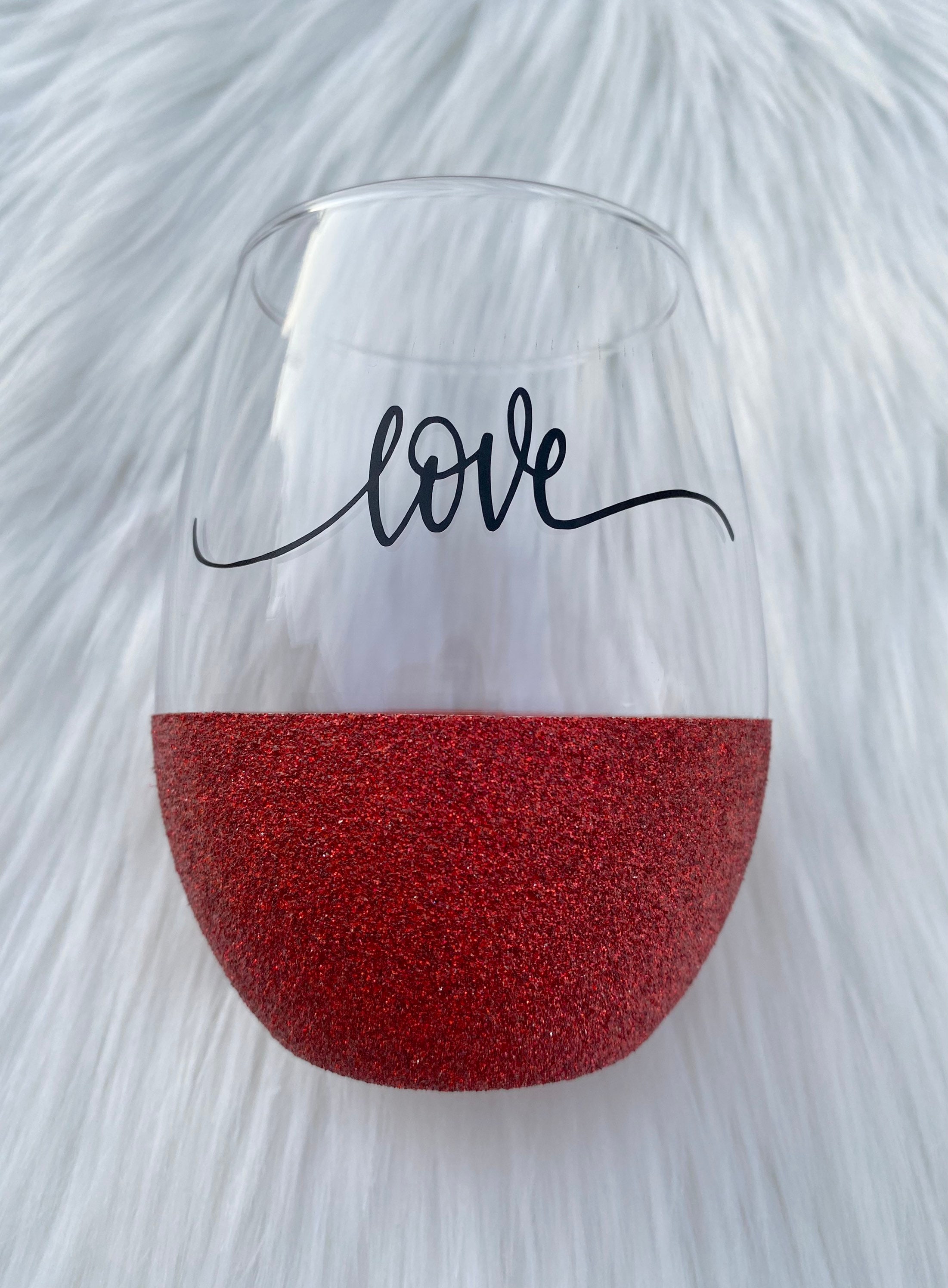 Love Wine Glass Anniversary Wine Glass Gift Valentine's - Etsy