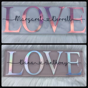 Personalized Love Tile, Home Decor Sign for Couple, Valentines Day Gift ...