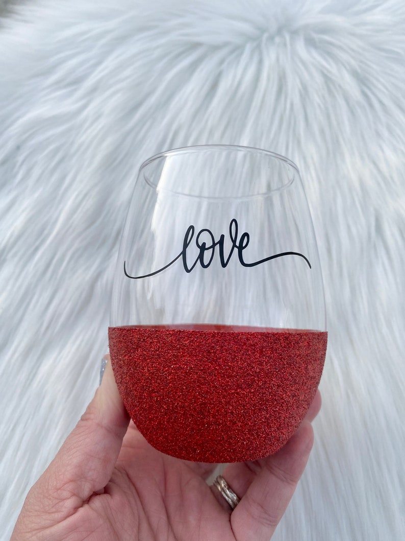 Love Wine Glass Anniversary Wine Glass Gift Valentine's - Etsy