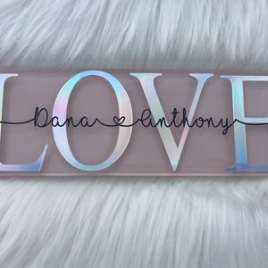 Personalized Love Tile, Home Decor Sign for Couple, Valentines Day Gift ...