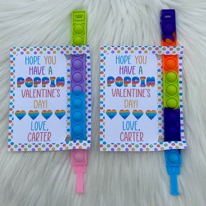 Pop It Bracelet Valentine Card for Kids, Class Valentine Party Favor ...