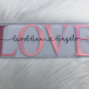 Personalized Love Tile, Home Decor Sign for Couple, Valentines Day Gift ...