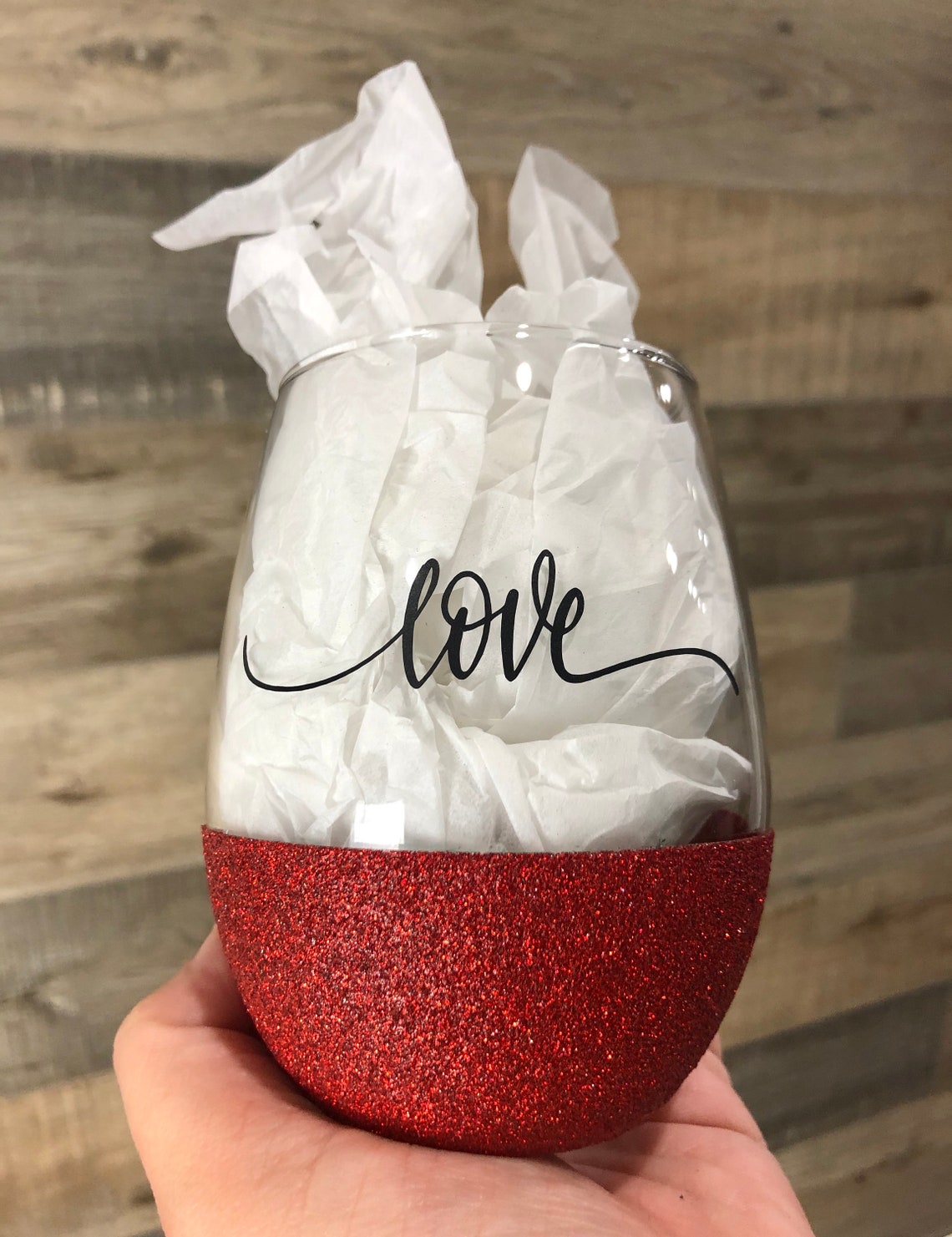 Love Wine Glass Anniversary Wine Glass Anniversary Gift | Etsy