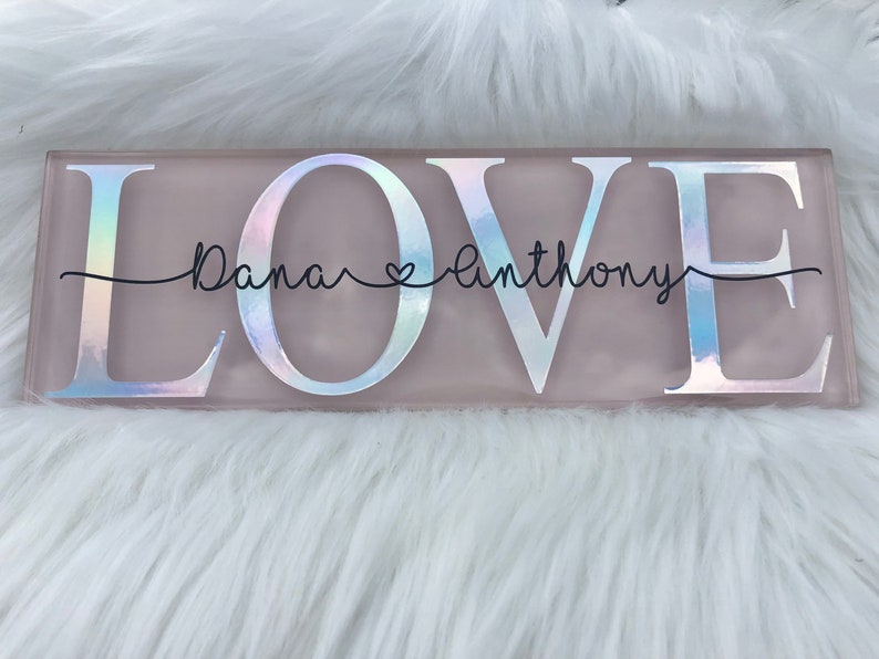 Personalized Love Tile Home Decor Sign for Couple - Etsy