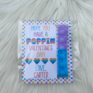 Pop It Bracelet Valentine Card for Kids, Class Valentine Party Favor ...
