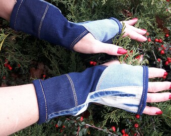 Denim Gloves - Etsy