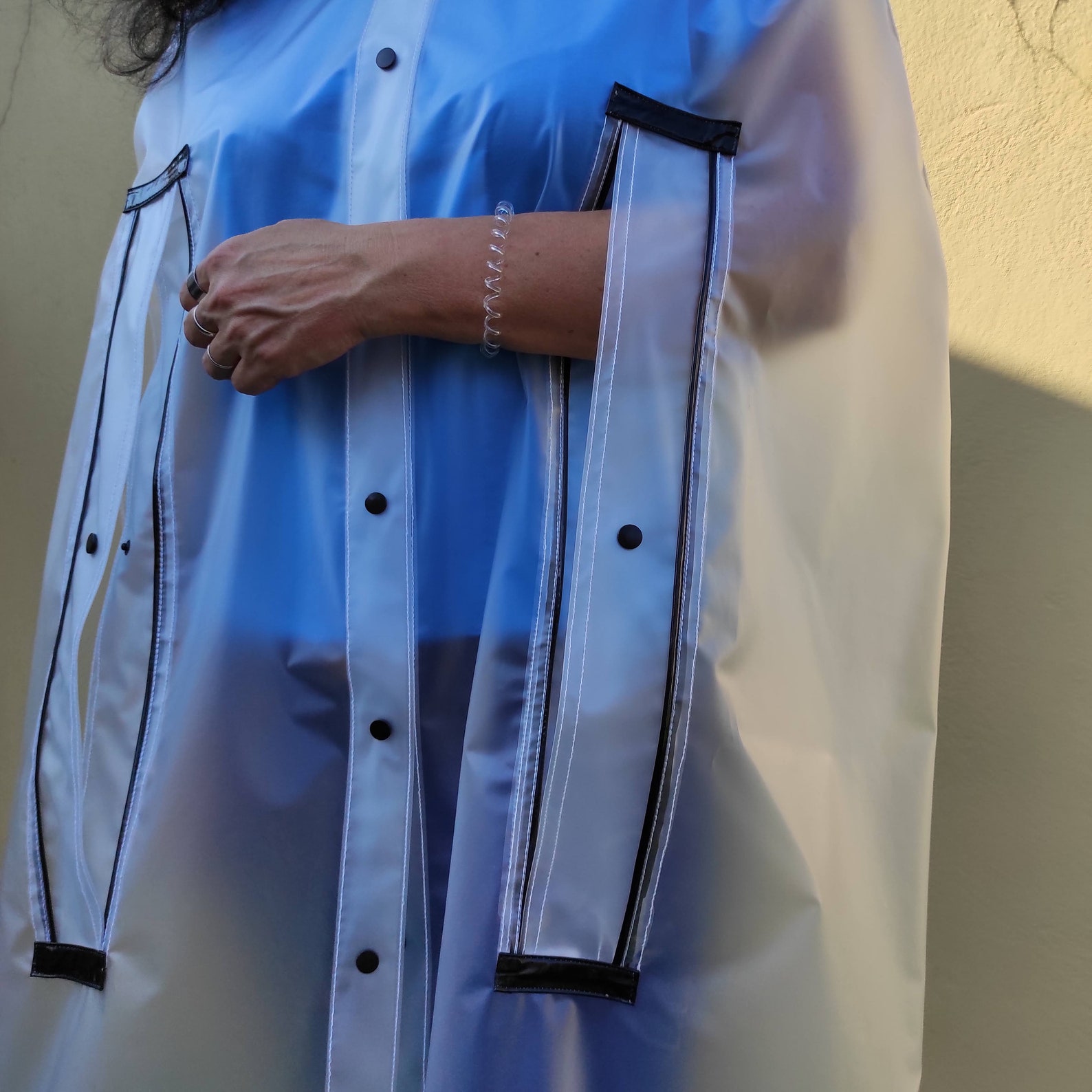 Vinyl Shoulder Cape. PVC Semi-transparent Poncho Raincoat for Women. - Etsy