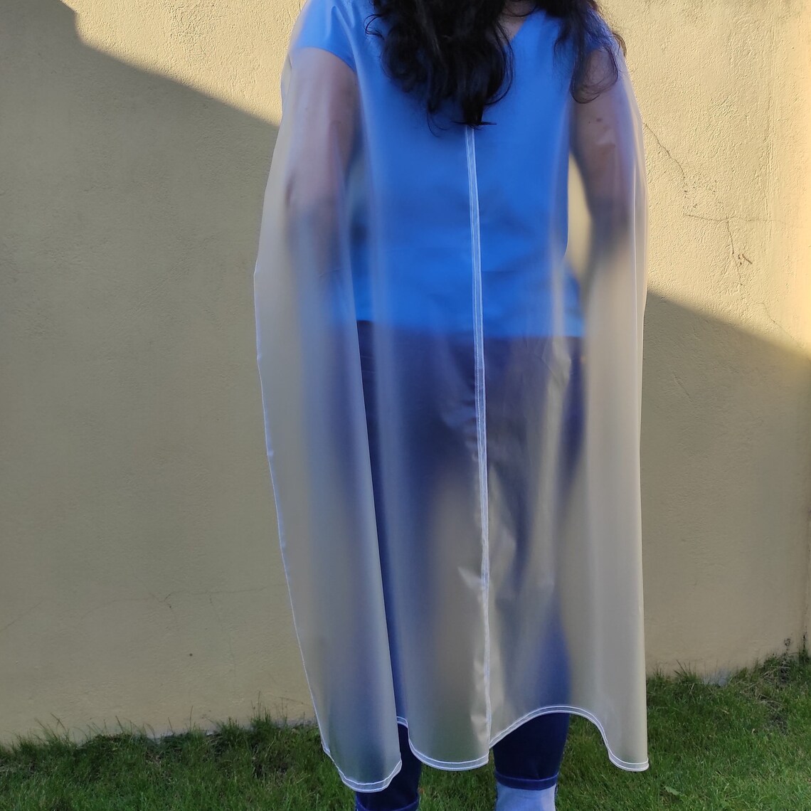 Vinyl Shoulder Cape. PVC Semi-transparent Poncho Raincoat for - Etsy