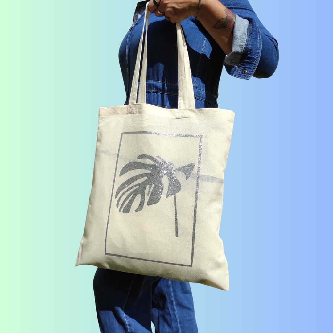 Monstera Tote Bag. Canvas Basic Bag. Reusable Shopping Bag Foldable. - Etsy