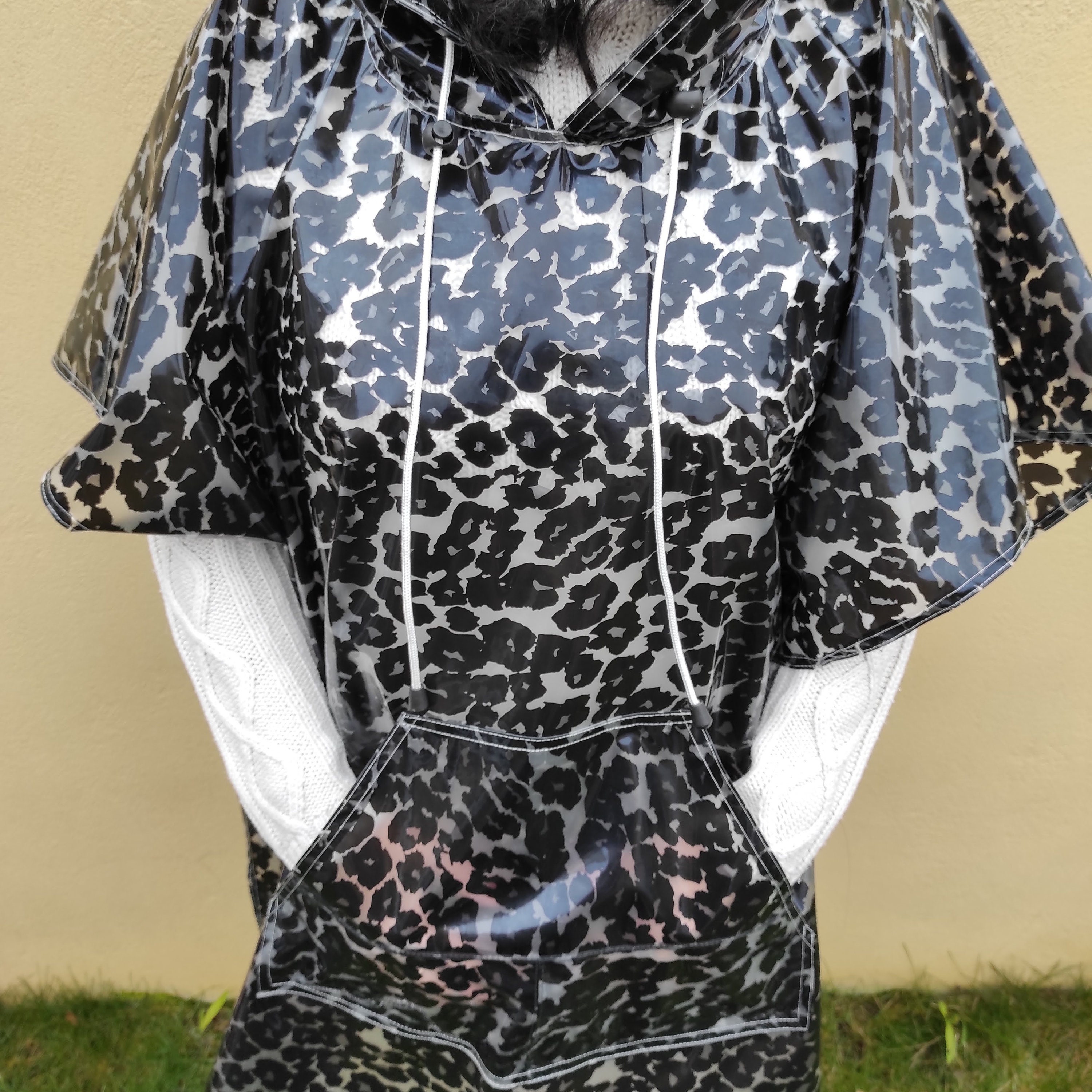 Vinyl Hooded Cape. PVC Semi-transparent Poncho Raincoat for Women. - Etsy