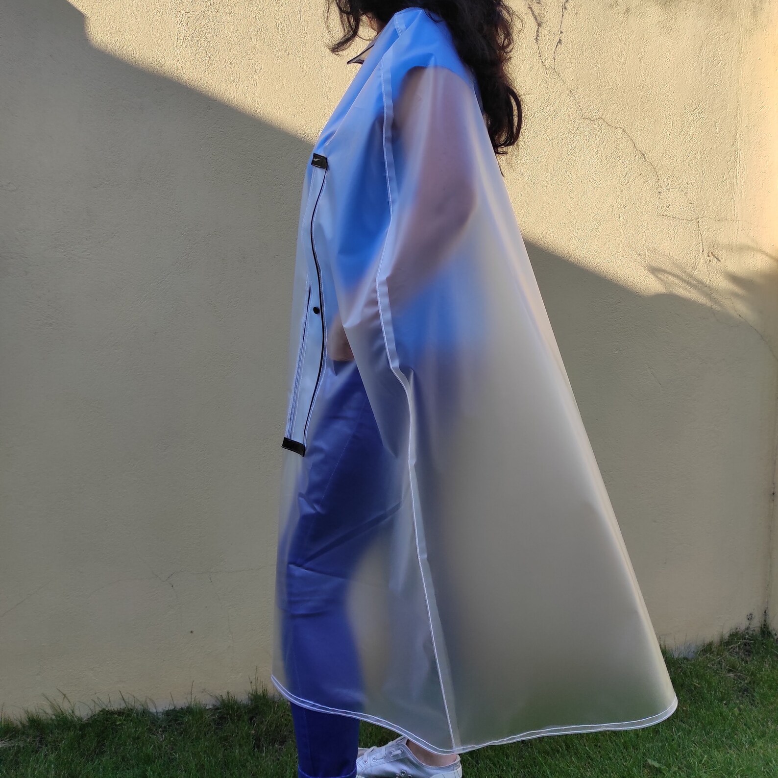Vinyl Shoulder Cape. PVC Semi-transparent Poncho Raincoat for - Etsy