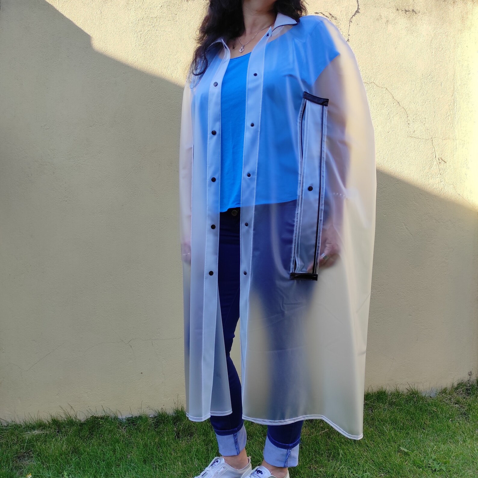 Vinyl Shoulder Cape. PVC Semi-transparent Poncho Raincoat for Women. - Etsy