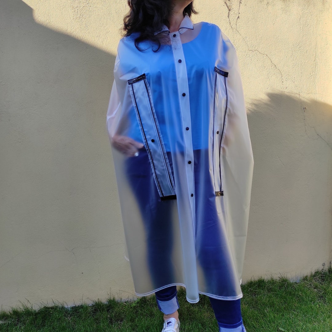 Vinyl Shoulder Cape. PVC Semi-transparent Poncho Raincoat for Women. - Etsy