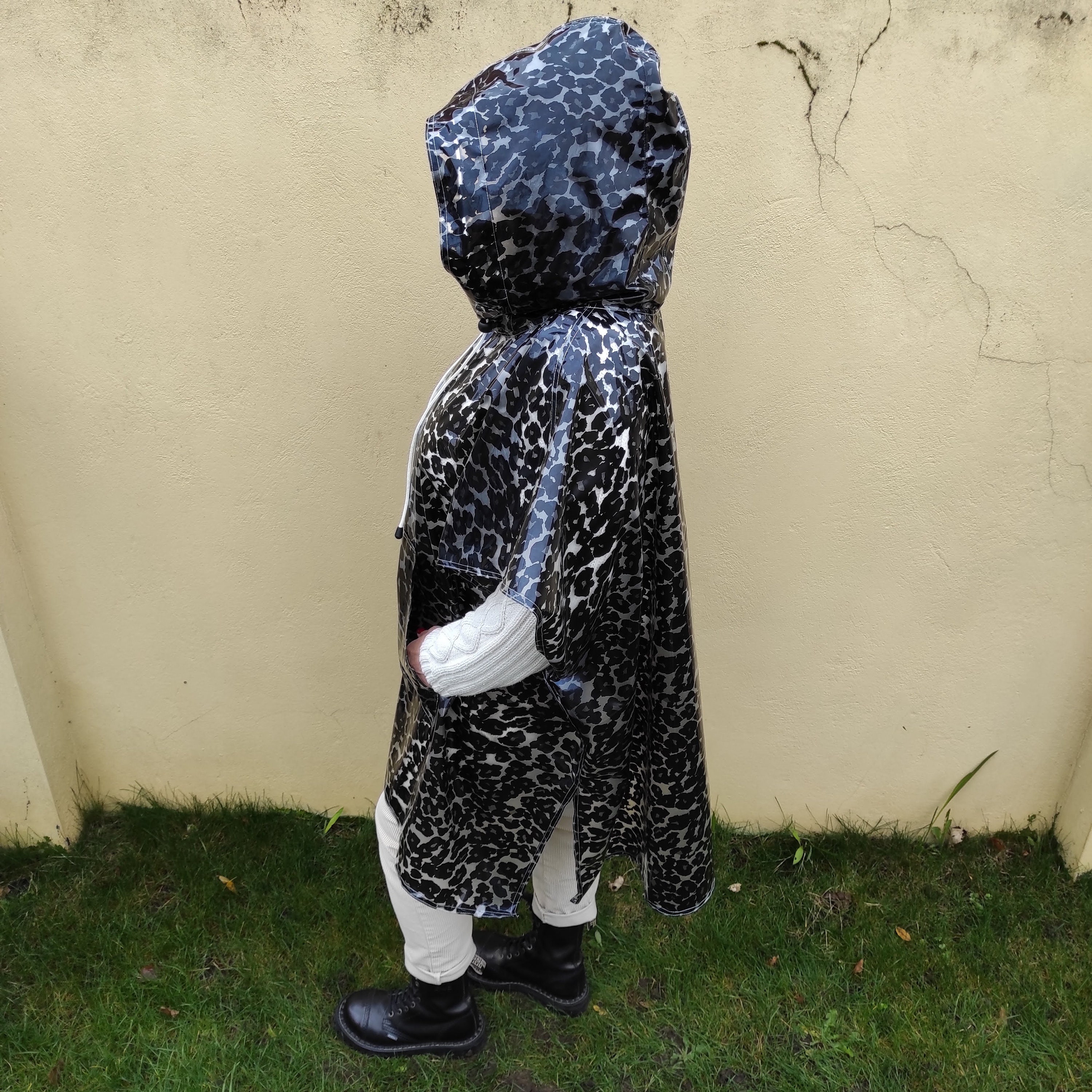 Vinyl Hooded Cape. PVC Semi-transparent Poncho Raincoat for Women. - Etsy