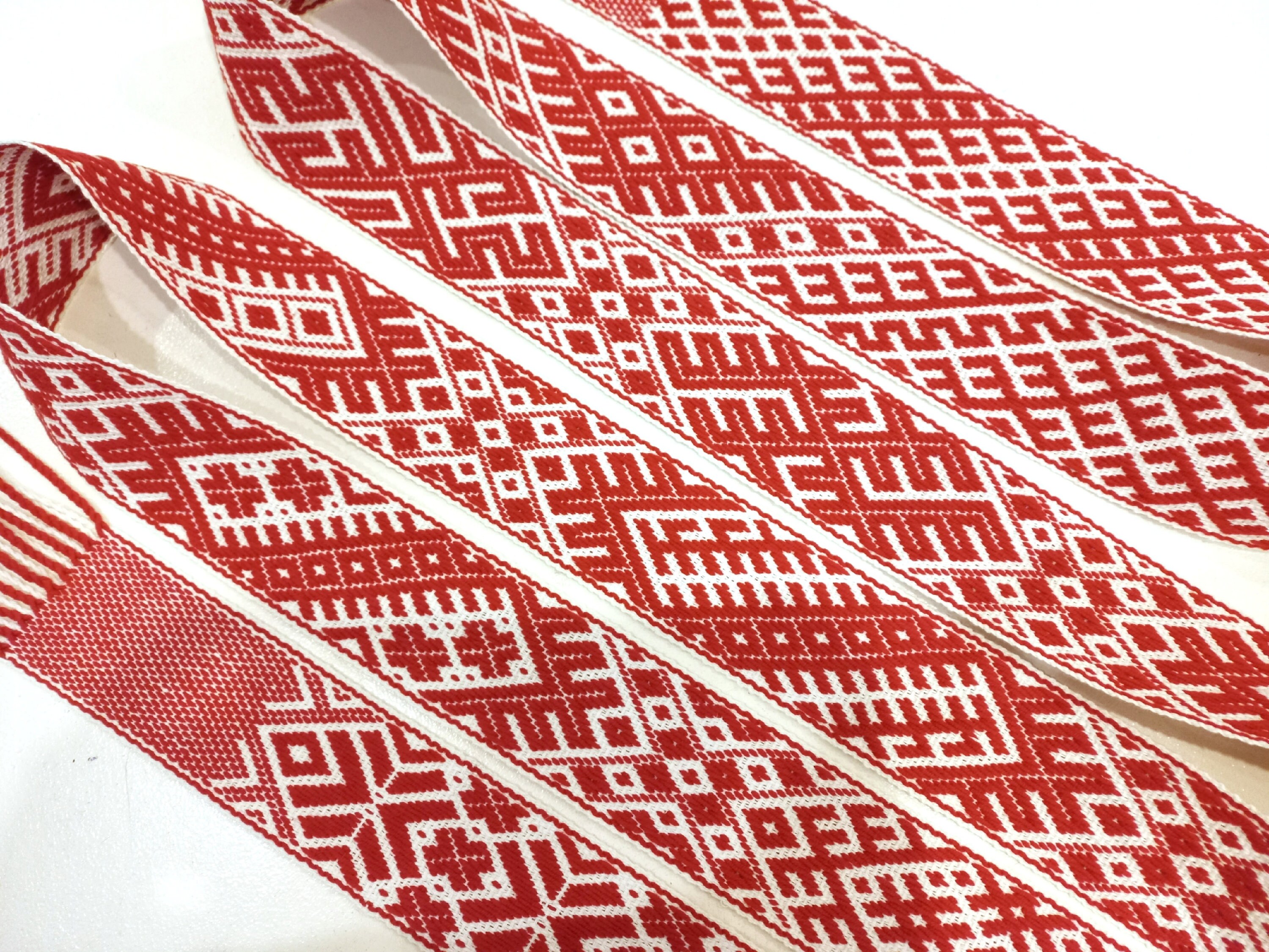 Handmade Woven Lielvardes Belt Red White. Cotton, Linen. Traditions Old ...