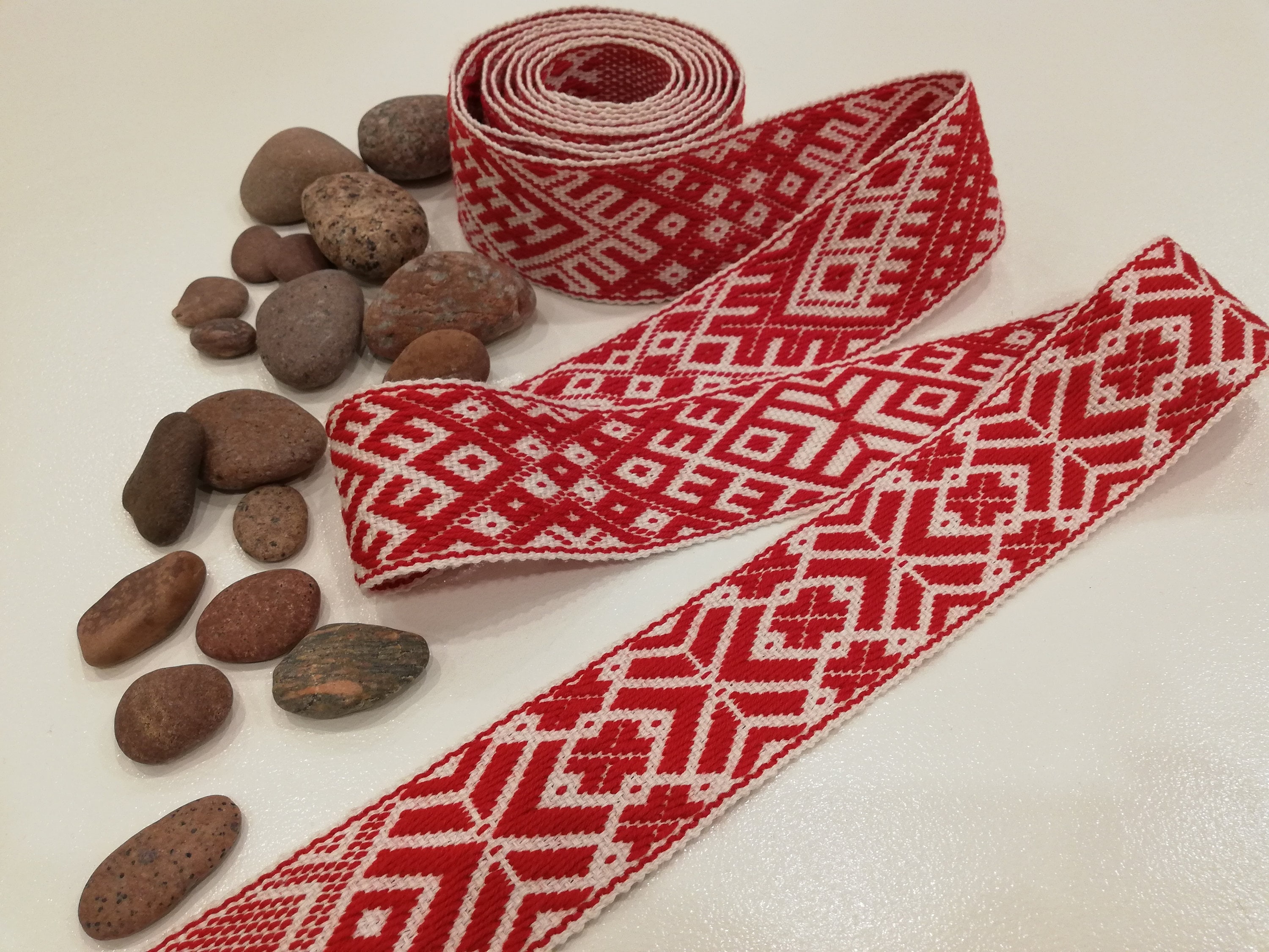 Handmade Woven Lielvardes Belt Red White. Cotton, Linen. Traditions Old ...