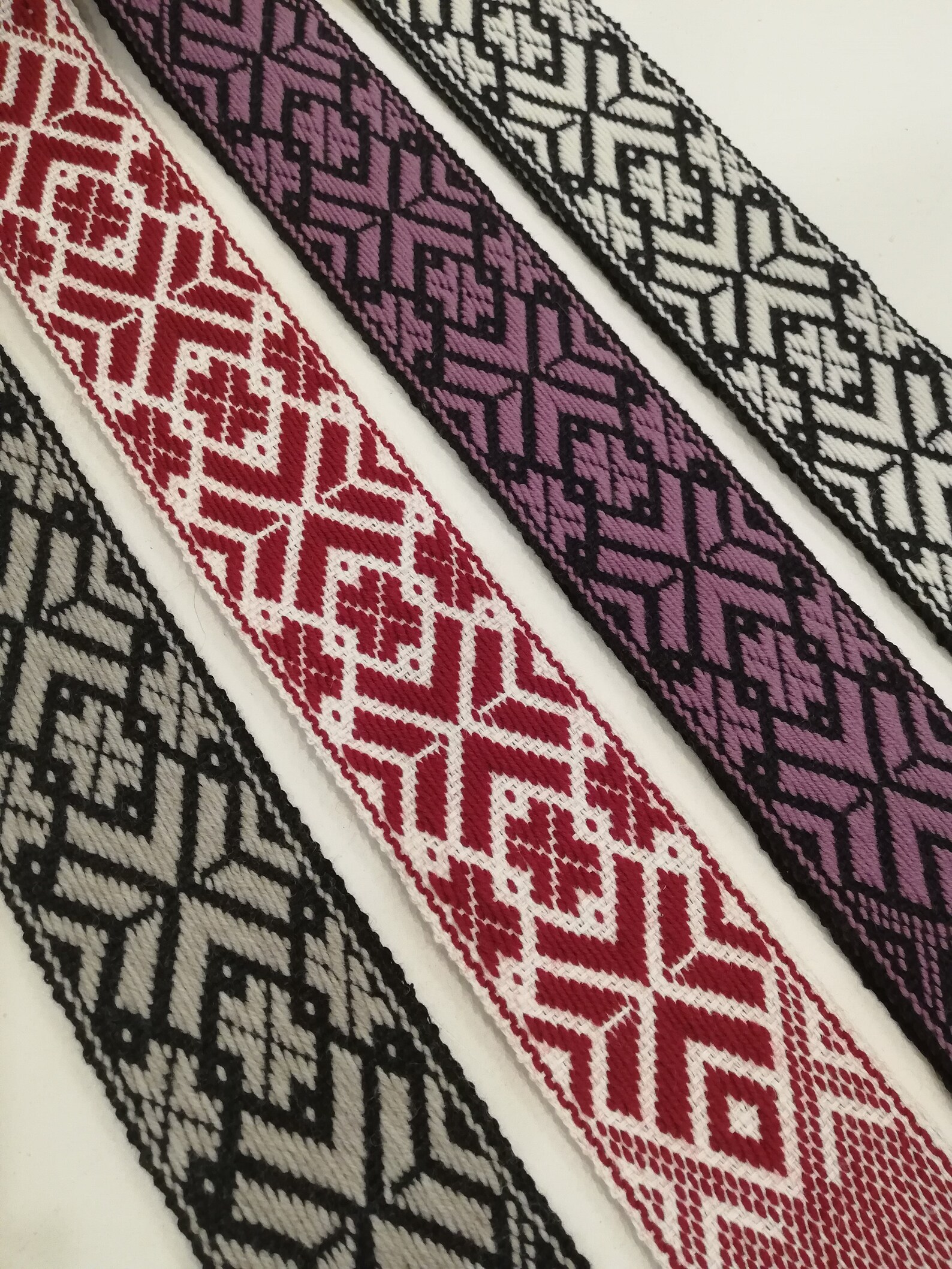 Handmade Traditional Woven Lielvardes Belt in Black and White Colors ...