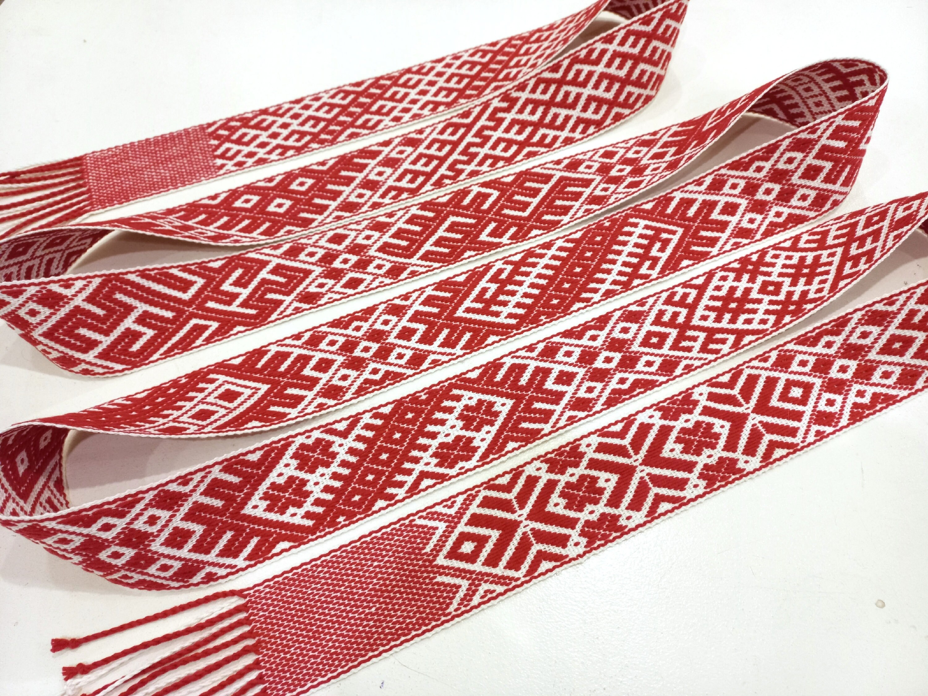Handmade Woven Lielvardes Belt Red White. Cotton, Linen. Traditions Old ...