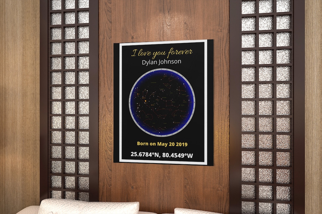PRINTABLE Star Chart Poster for NEWBORN Constellation Map When the BABY ...