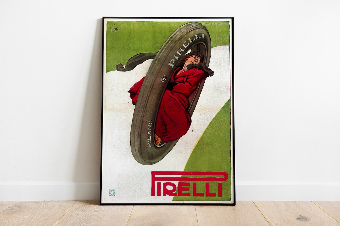 Vintage Pirelli Tire Advertising Poster // Pirelli Poster // Retro 1919 ...