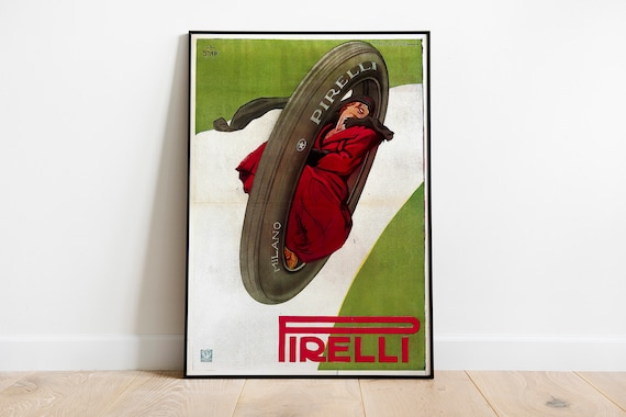 Vintage Pirelli Tire Advertising Poster // Pirelli Poster // | Etsy