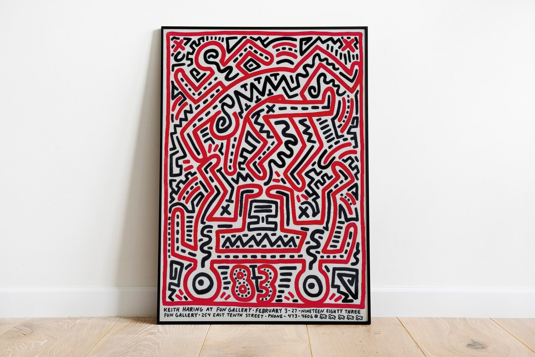Keith Haring at FUN Gallery 1983 / Humanism Print / Keith Haring Poster ...