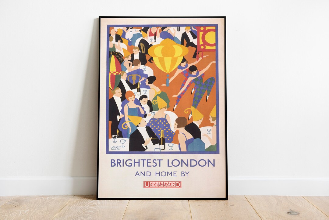 Vintage 1920s London Underground Poster / Brightest London - Etsy Australia
