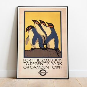Vintage 1920s London Underground Poster / for the Zoo, Book to Regent's ...
