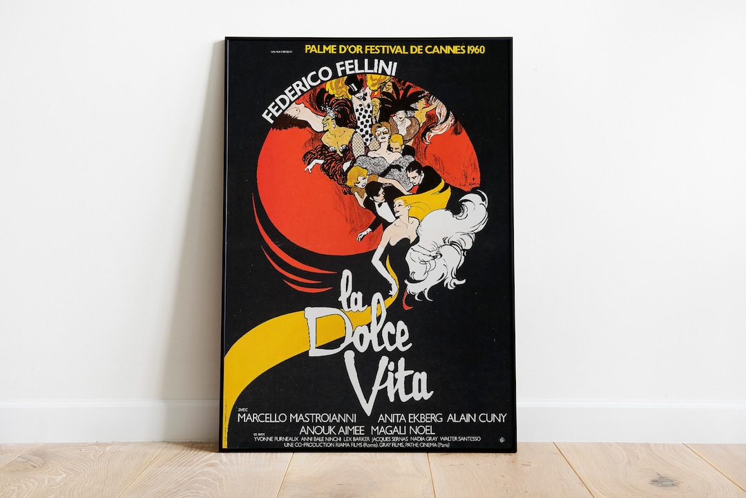 Italian Poster for La Dolce Vita by FEDERICO FELLINI// Antique Vintage Posters From GRUAU René ...