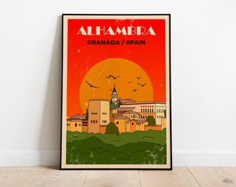 Granada Alhambra Poster - Etsy