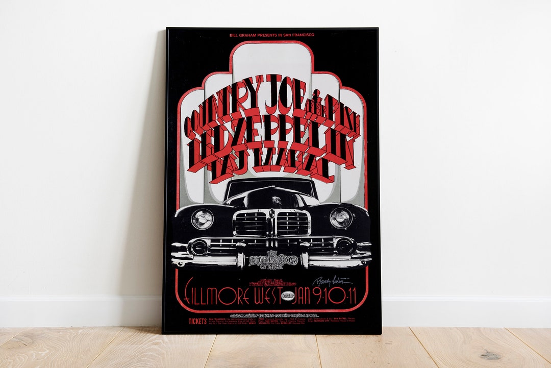 Very Rare Led Zeppelin, Country Joe 1969 Fillmore West Poster ...