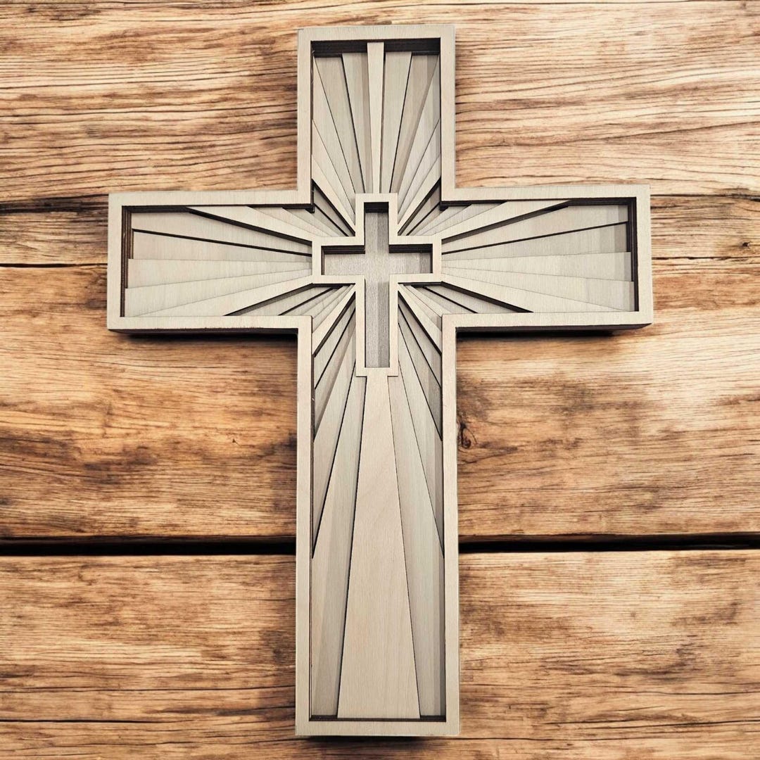 Wood Cross - Christian Wall Art - Religious Home Decor - Handmade Multi ...