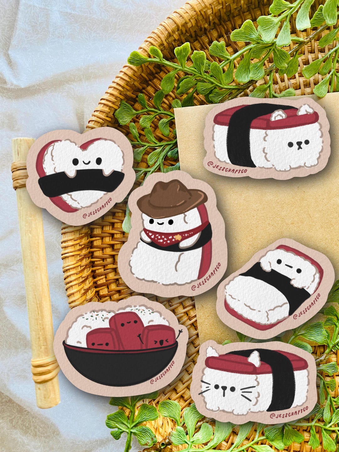 Spam Musubi Buddies Stickers Version 2 | Water Resistant, Durable - Etsy