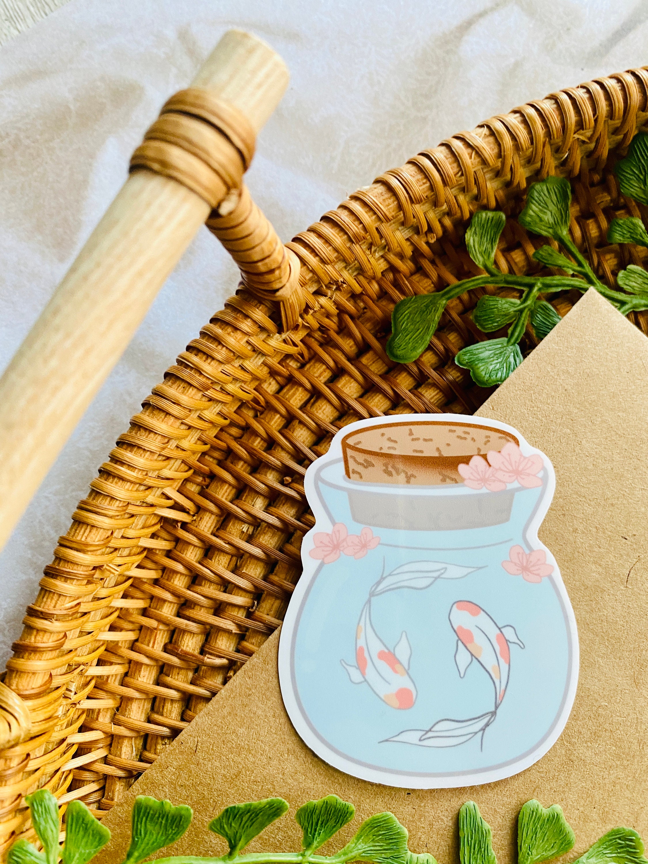Koi Fish in a Jar Sticker Water Resistant Durable - Etsy