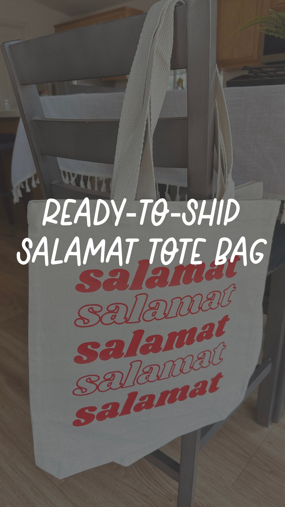 READY TO SHIP Canvas Tote Bag Salamat Filipino Design Reusable Bag ...