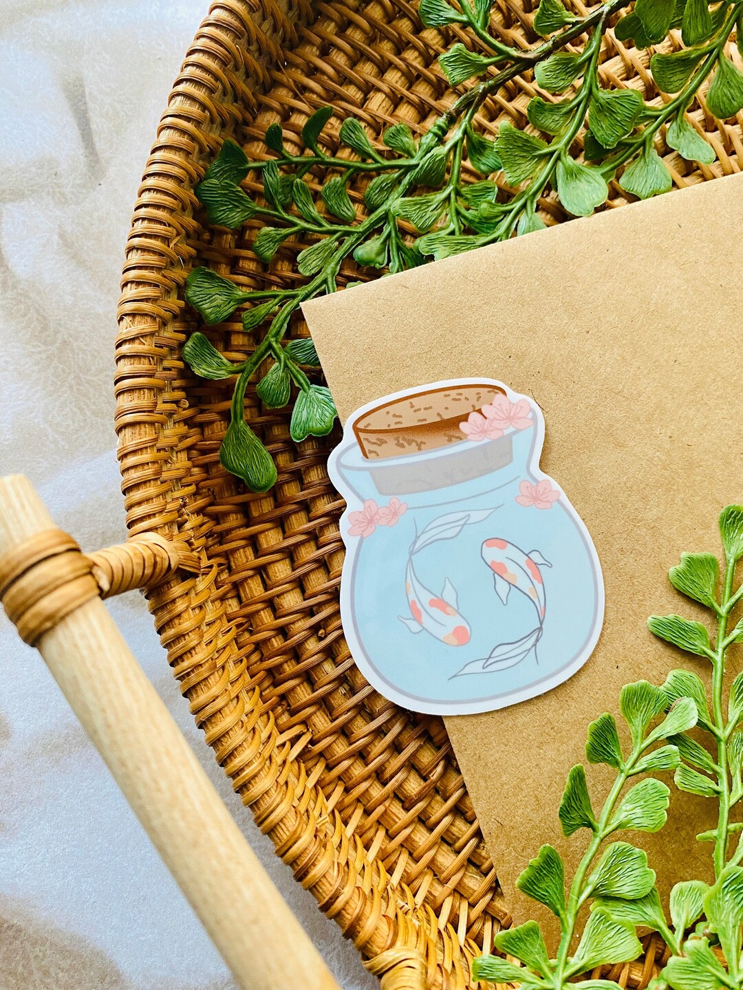 Koi Fish in a Jar Sticker | Water Resistant, Durable - Etsy