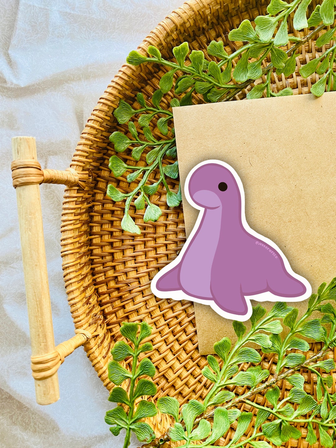 Kawaii Nessie Sticker Purple | Water Resistant, Durable - Etsy