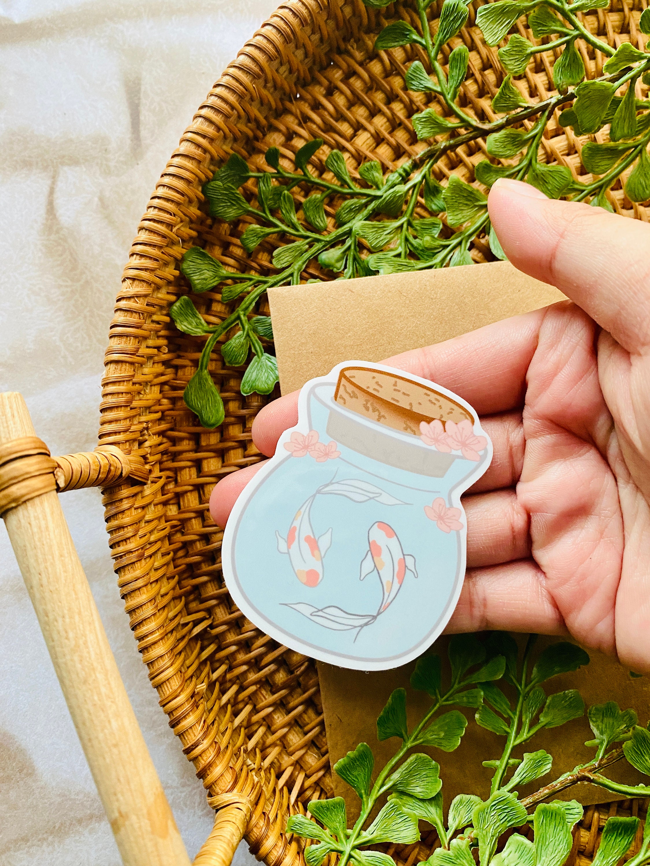 Koi Fish in a Jar Sticker Water Resistant Durable - Etsy