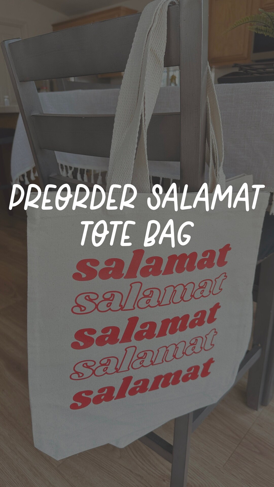 PREORDER ONLY Canvas Tote Bag Salamat Filipino Design Reusable Bag ...