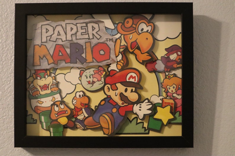 Paper Mario 64 Shadowbox - N64 - Nintendo 64 - Custom Made Art Print ...