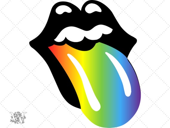 Lgbt Pride Rainbow Lips Tongue Lip Print Lip Bite Lip Etsy