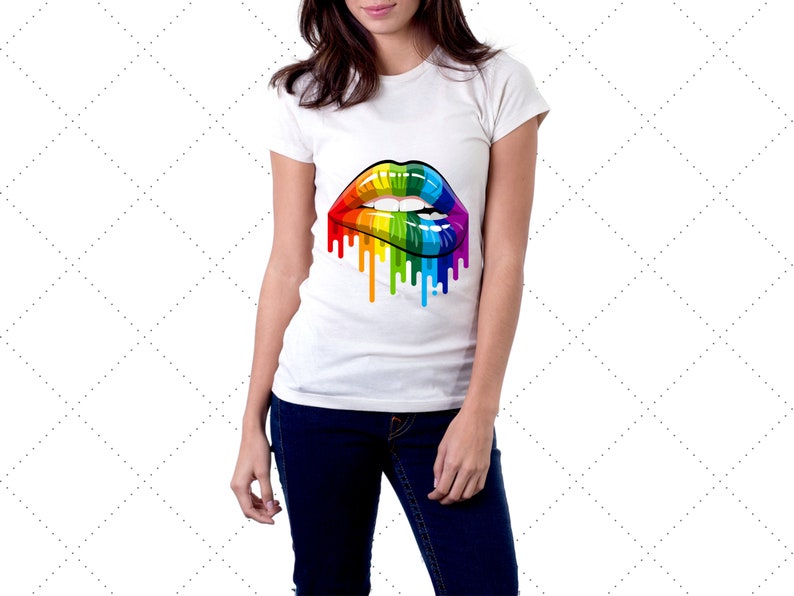 Lgbt Pridedripping Lipslip Printlip Bitingsublimation Of Etsy