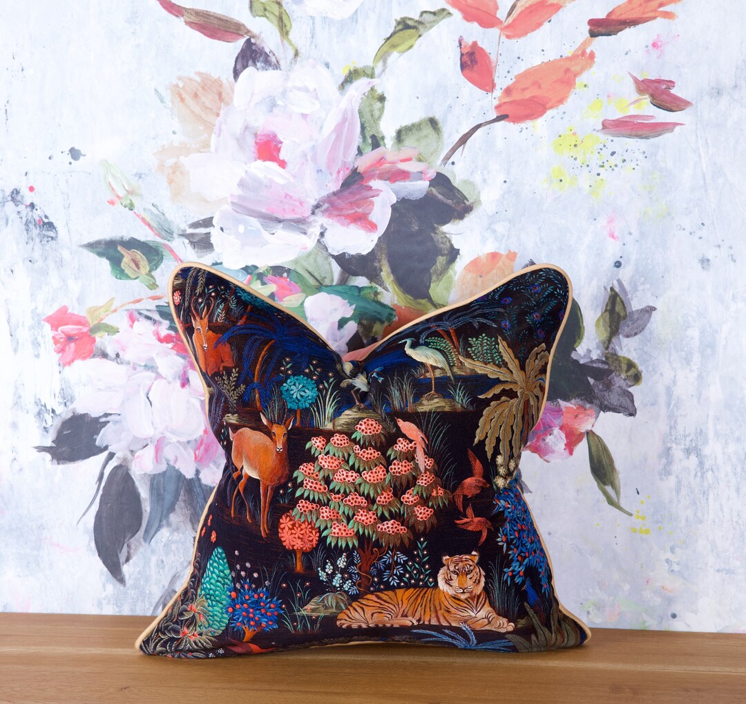 Pierre Frey Le Jardin Du Palais Velvet Pillow Exotic Persian Gardens ...
