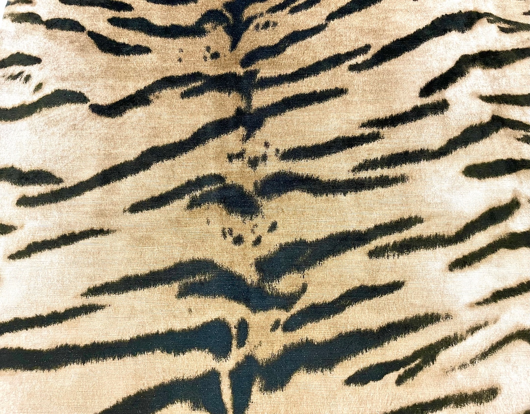1 Meter - Etro Tigro Velvet Fabric - Animal Print Velvet - Tiger - New ...