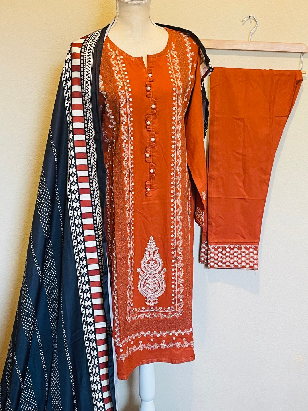 Pakistani Embroidered Designer Suit Marina Material, Winter Dress.. - Etsy