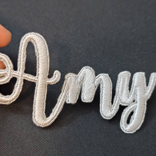Custom Embroidered Name Iron on Patch Script Font Personalized - Etsy