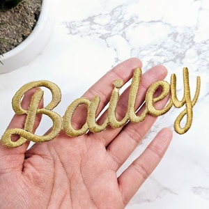 Custom Embroidered Name Iron on Patch Script Font Personalized Your ...