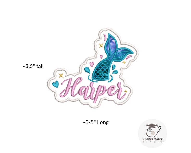 Custom Mermaid Tail Embroidered Iron-on Name Patch - Script Font - Etsy