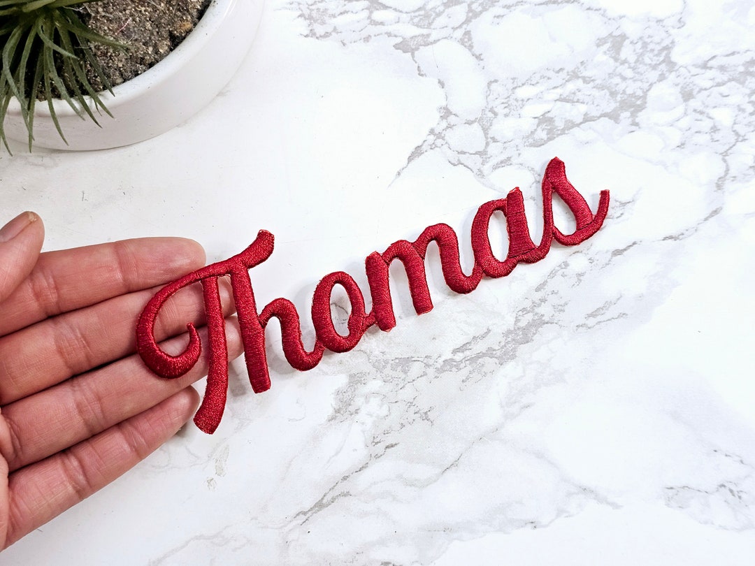Custom Embroidered Name Iron on Patch Script Font Personalized Your ...