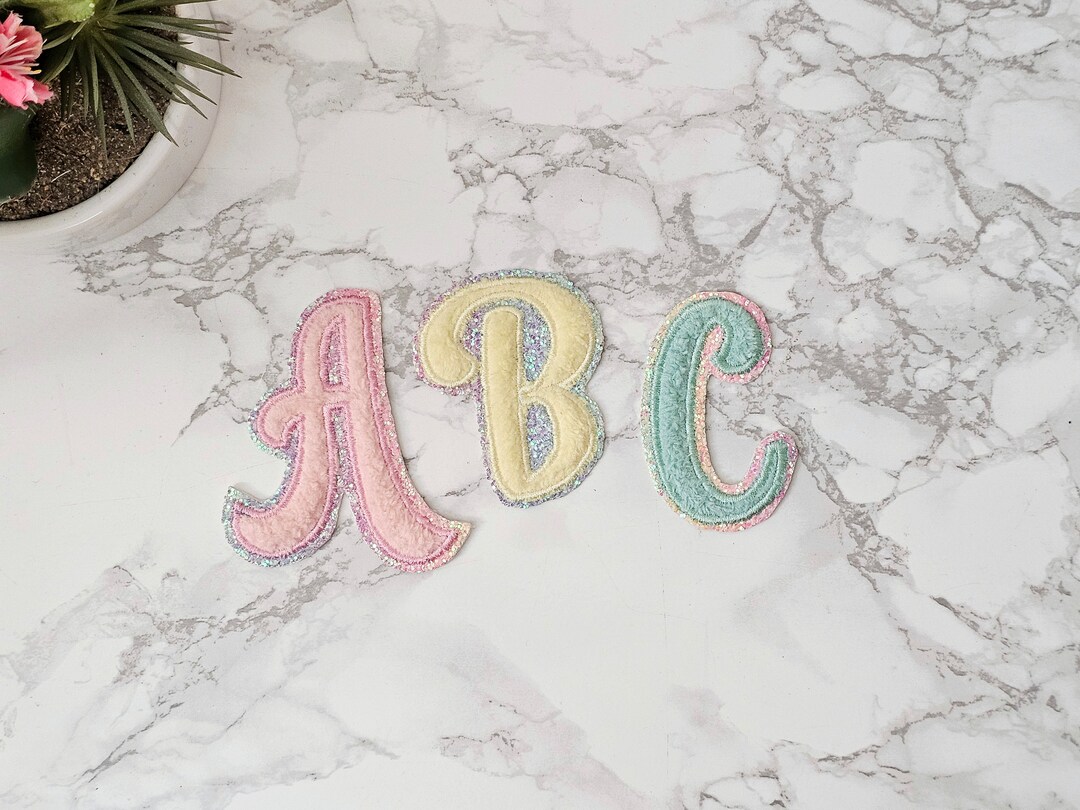 Custom Faux Chenille Embroidery Iron-on Applique Patch Monogram Single ...